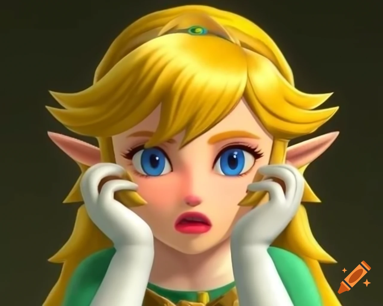 Full body shot of Link from Legend of Zelda with a confused expression ...