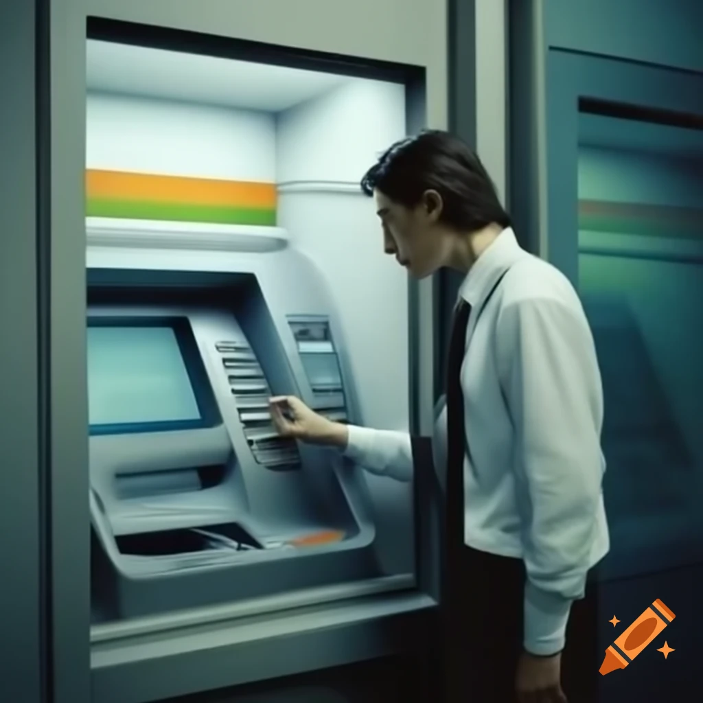 Close-up of ATM screen displaying insufficient bank account balance on Craiyon