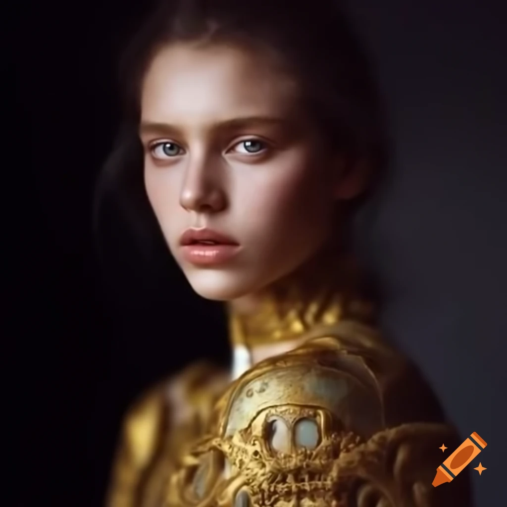 Intricate portrait of young female model by Pierre and Gilles on Craiyon