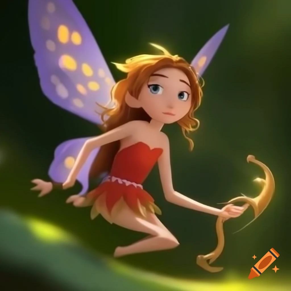 2D animated character of a Rainbow Fairy as a magical guide on Craiyon