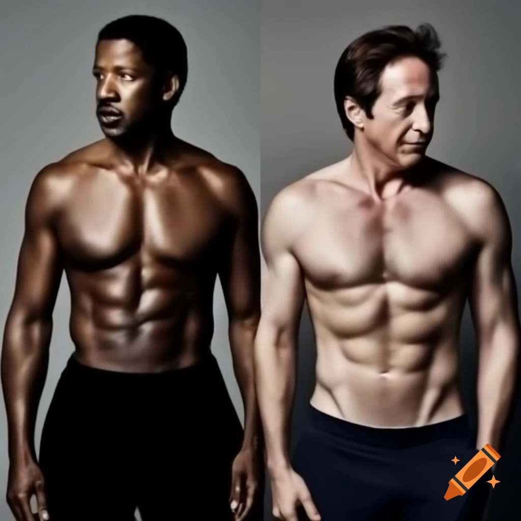 Denzel Washington and David Duchovny showcasing their muscular ...