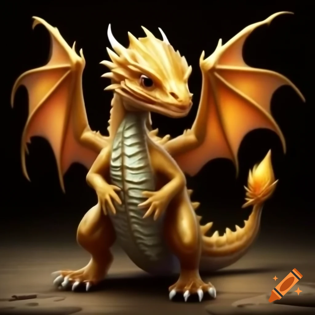 Shiny golden feathertail she-dragon with golden eyes next to human on ...