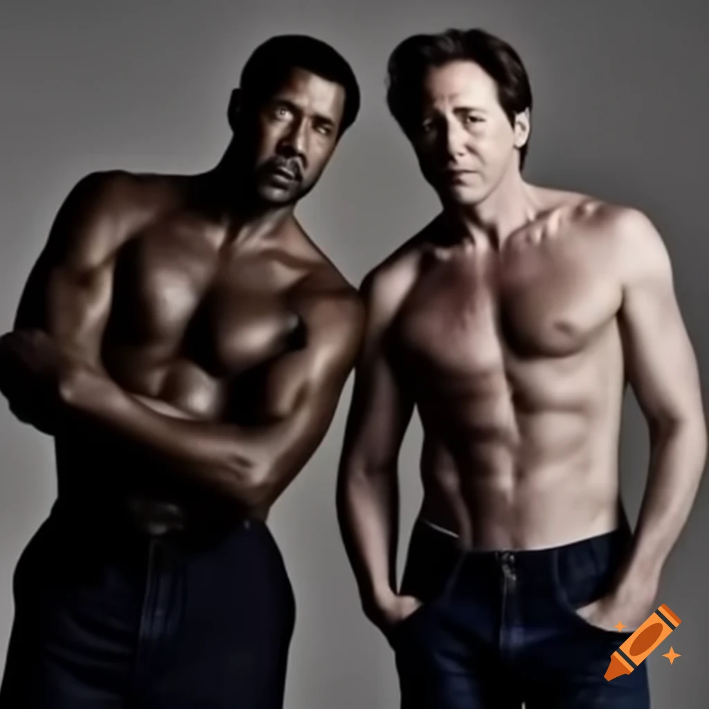 Denzel Washington and David Duchovny showcasing their muscular ...