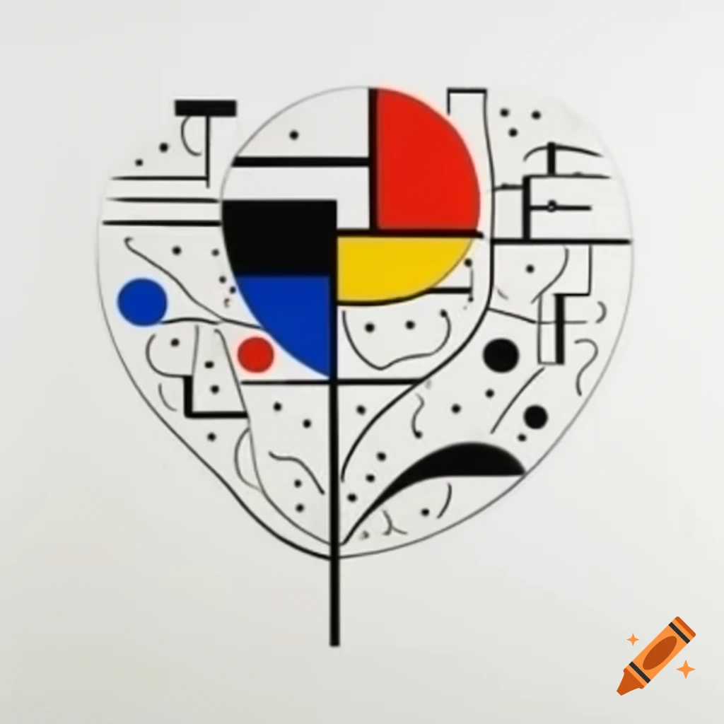 Abstract art of flower particles in Mondrian style with primary colors ...