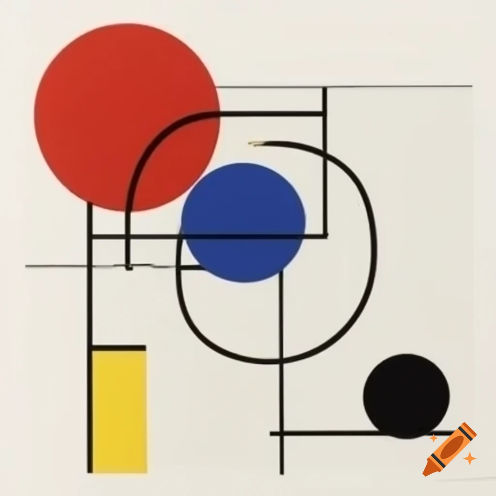 Abstract art of flower particles in Mondrian style with primary colors ...