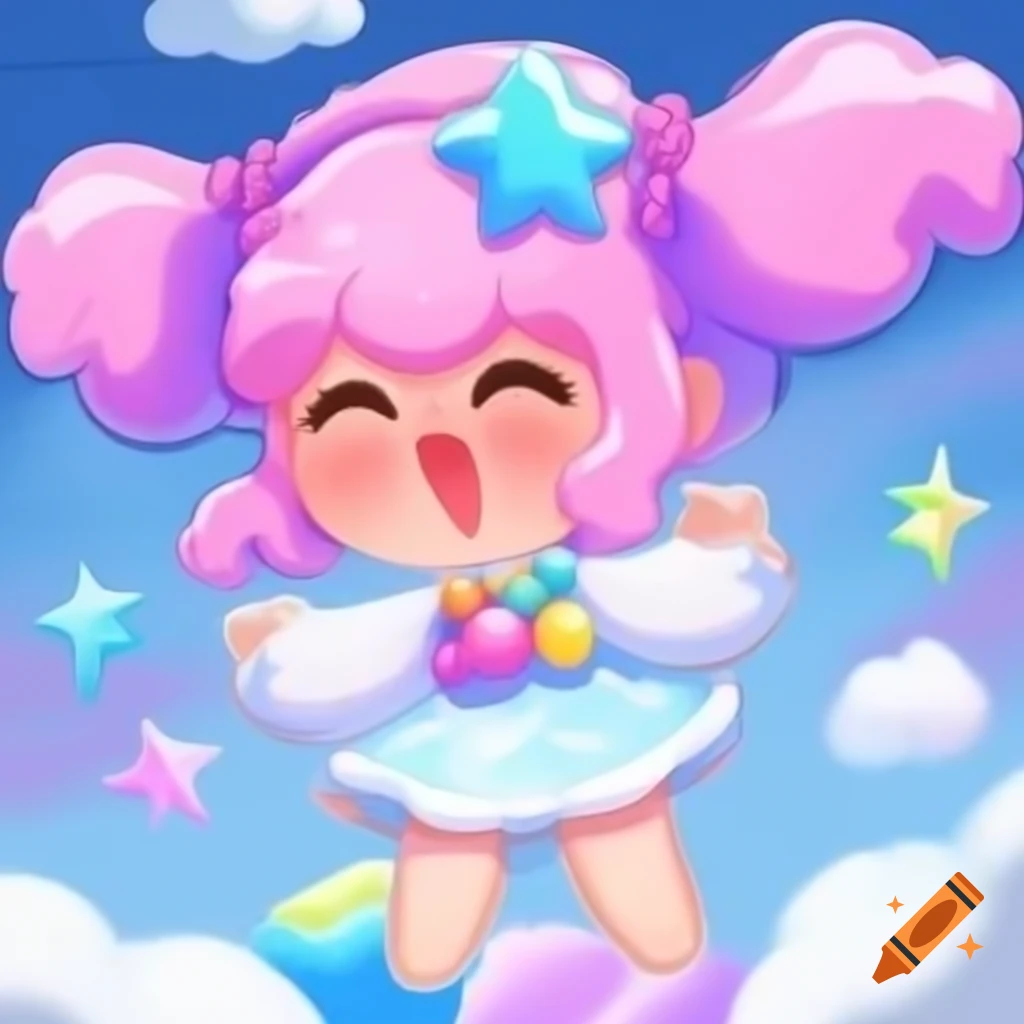 Candy Cloud, pastel pink-haired cookie character from Cookie Run ...