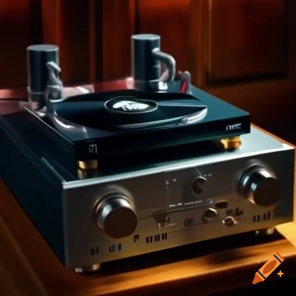 High-end audio system featuring LP player and tube amplifier on Craiyon