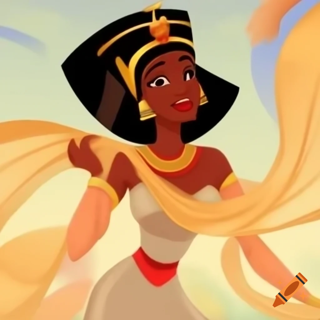 Disney-inspired illustration of African-influenced Egyptian princess in ...