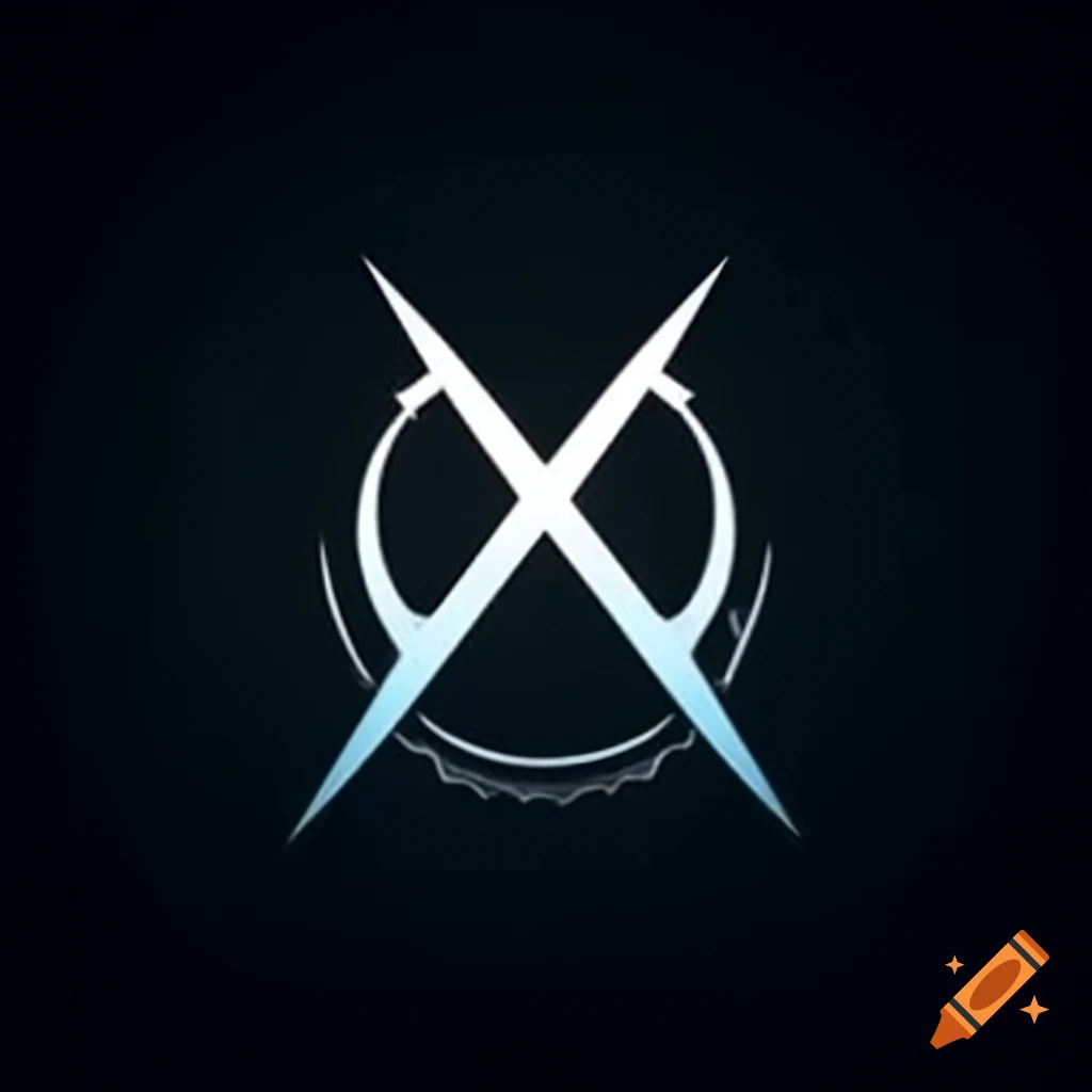 Futuristic abstract logo featuring bold split 'X' glyph on Craiyon