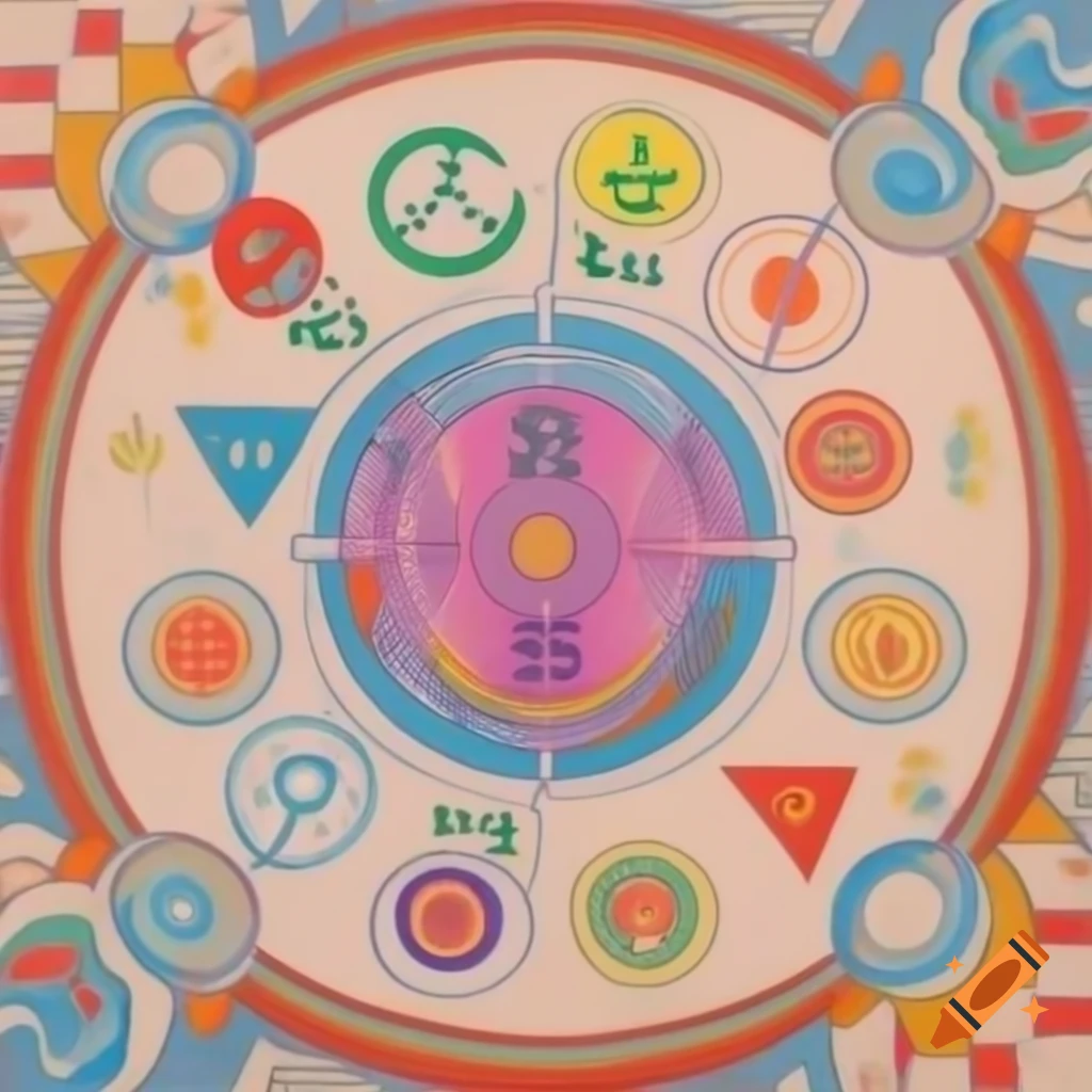 Futuristic minimal psychedelic painting of heaven with colorful ...