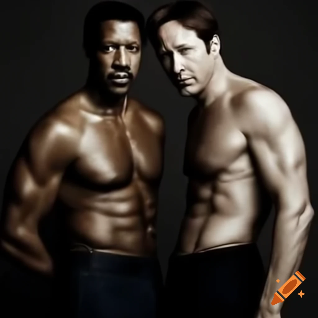 Denzel Washington and David Duchovny showcasing muscular physique on ...