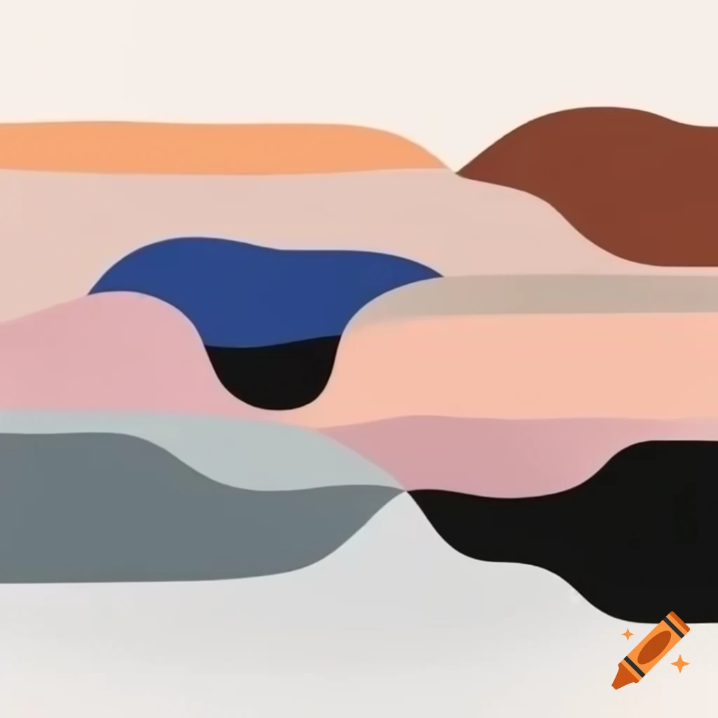 Abstract flat cauliflower in Hockney style with primary hues and black ...