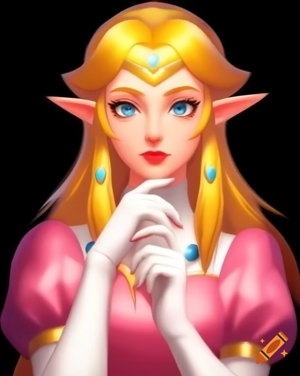 Illustration of Link from The Legend of Zelda with vivid lipstick and ...