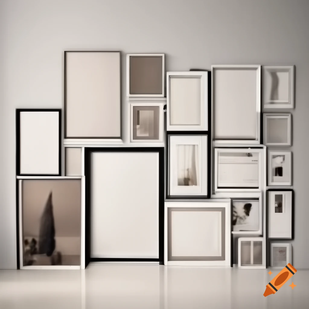 Set of 50 modern frame mockups for digital art print on Craiyon