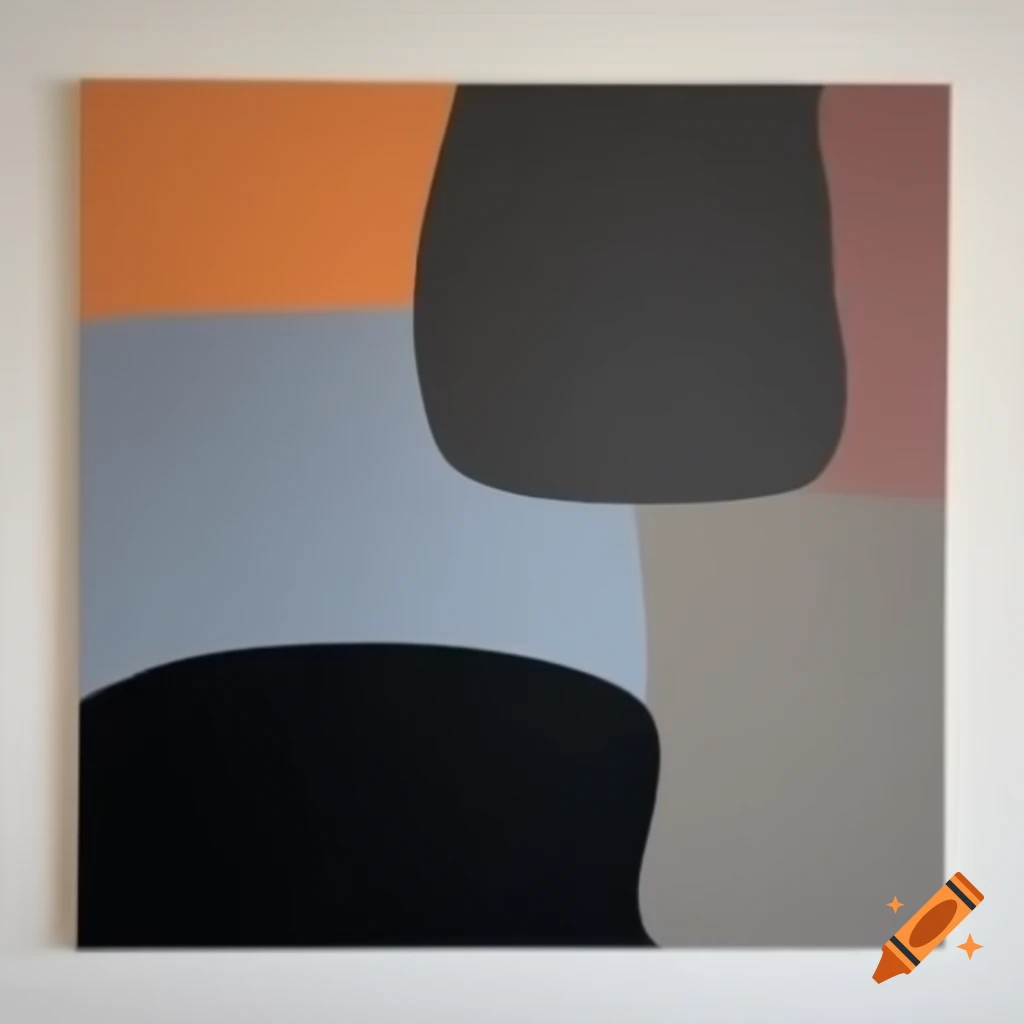 Abstract flat cauliflower in Hockney style with primary hues and black ...