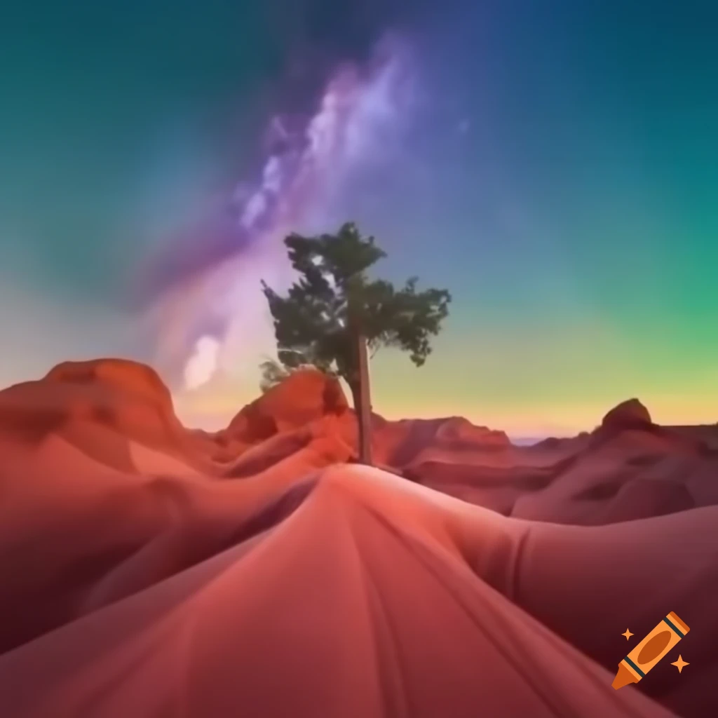 Colorful landscape image with dimensions 128x128 on Craiyon