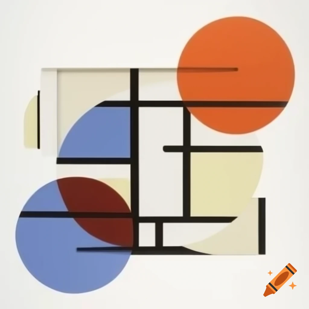 Abstract art of flower particles in Mondrian style with primary colors ...