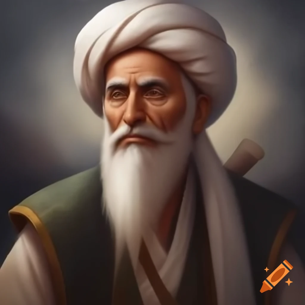 Portrait of Jalaluddin Rumi in advanced age, high definition on Craiyon