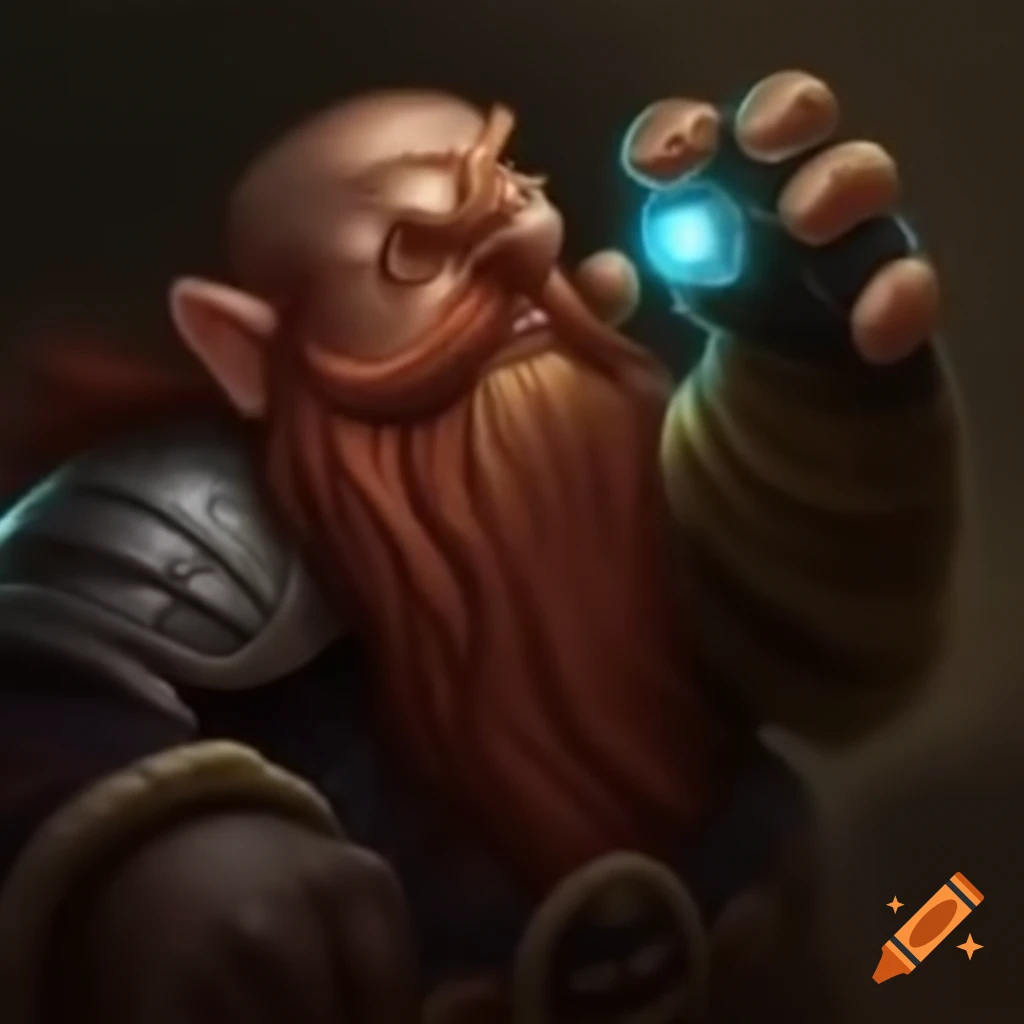 Mad dwarf sorcerer with eyepatch and missing arm in robes on Craiyon