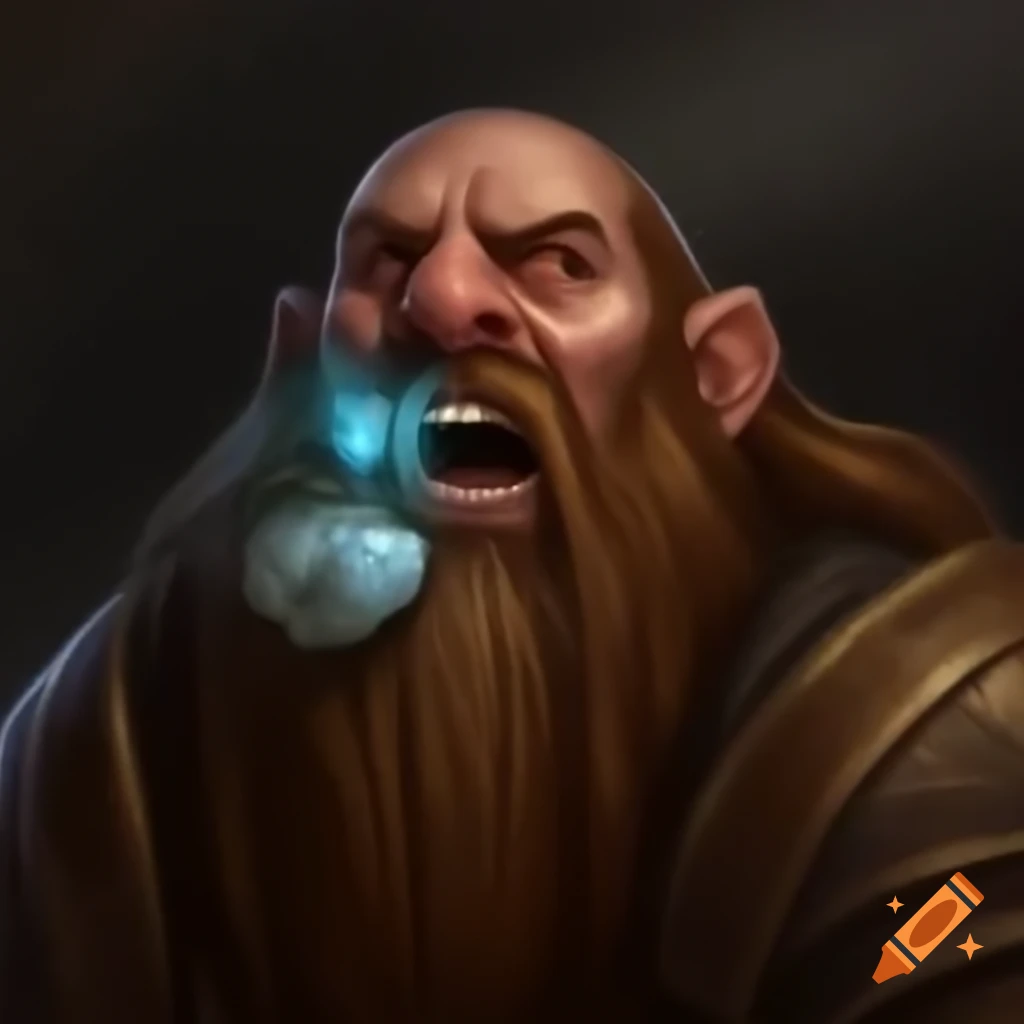 Mad dwarf sorcerer with eyepatch and missing arm in robes on Craiyon