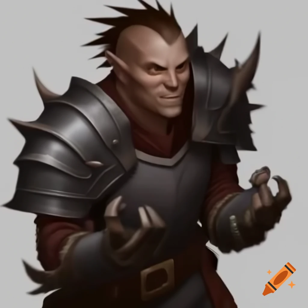 Humanoid character in spiked armor with clawed gauntlets for Dungeons ...