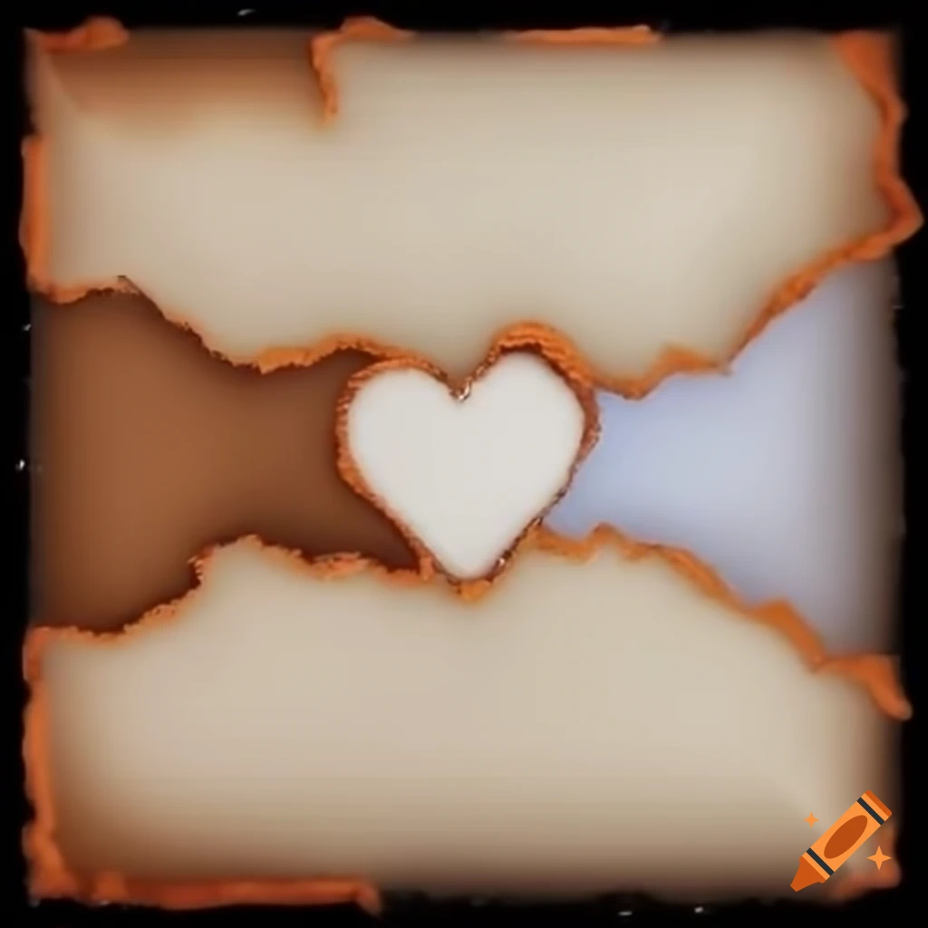 Decoupage artwork featuring layered heart shapes with partial ...