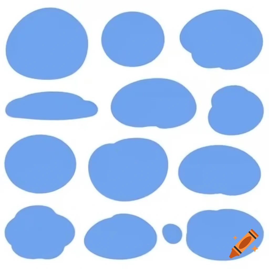 Irregular shapes resembling circles, ovals, and clouds on Craiyon