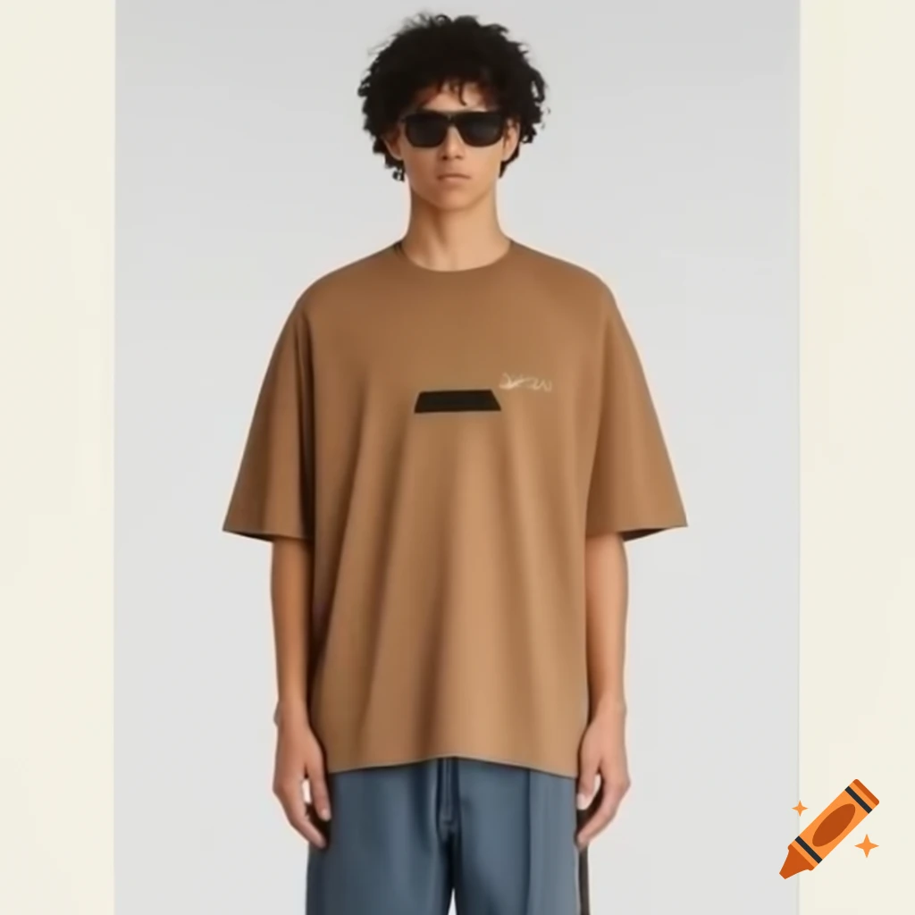 Oversized coffee brown t-shirt with beige Adidas stripes on shoulder on ...