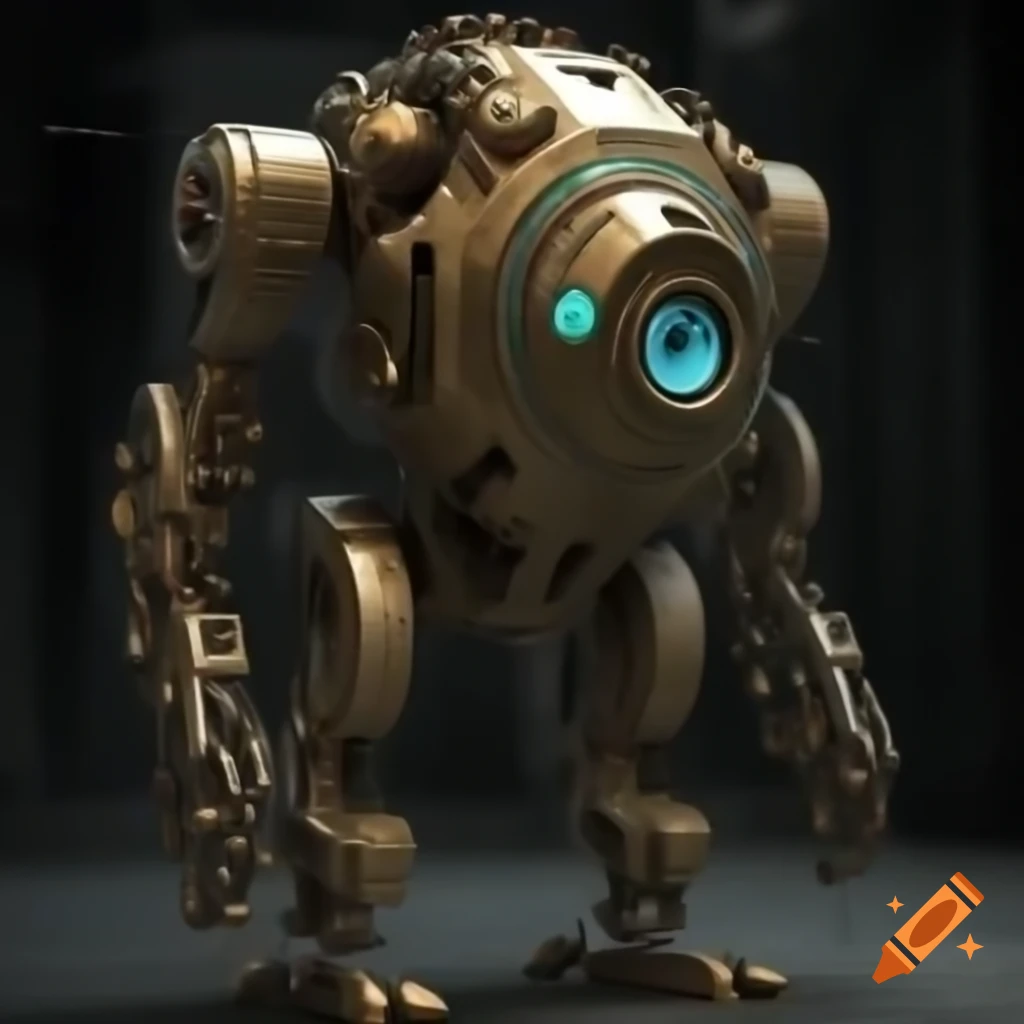 Sentient gold fission reactor robot on Craiyon