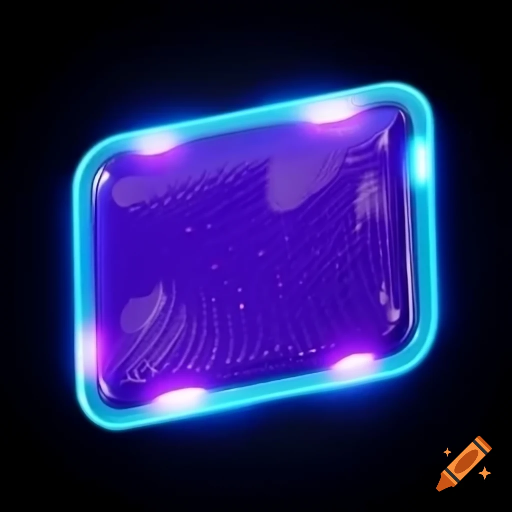 Vibrant 3D animated cartoon of a shiny luminous porcelain rectangle ...