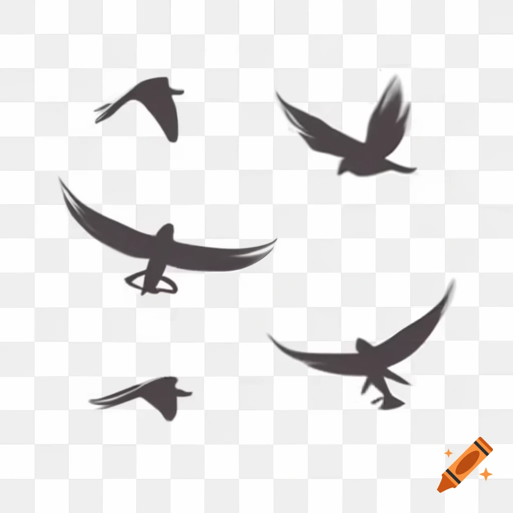 Vector illustration of bird in three flight stages: standing, taking ...