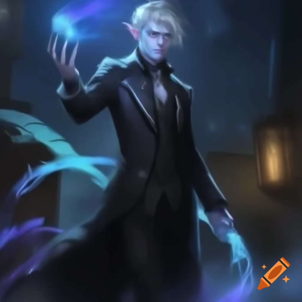 Young male fantasy character hybrid of Fetchling and Changeling with ...