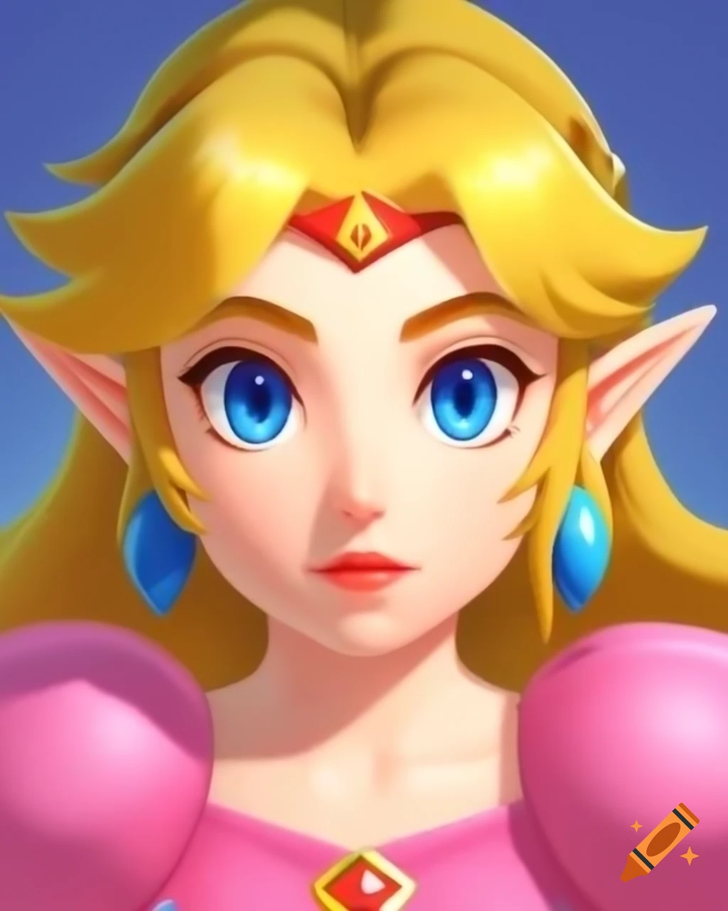 Video game art of Link from The Legend of Zelda in princess Peach's ...