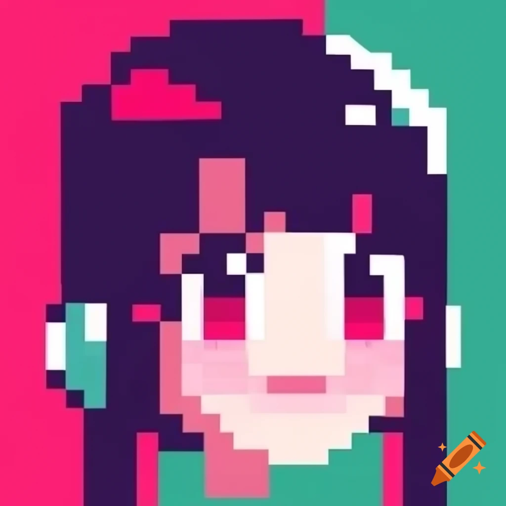 Anime girl in side profile with pixelated style similar to KAngel on ...