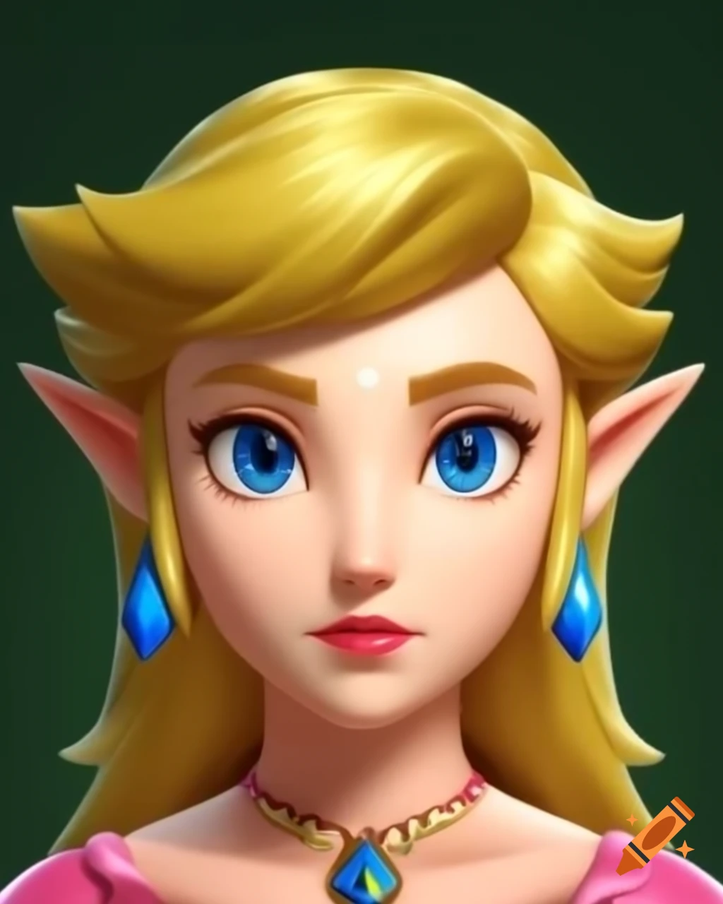 Link from The Legend of Zelda dressed in Princess Peach's pink silk ...