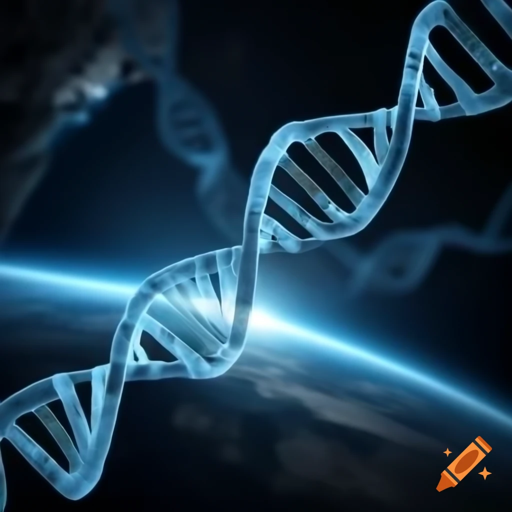 Clouds resembling DNA strands wrapped around the Earth on Craiyon