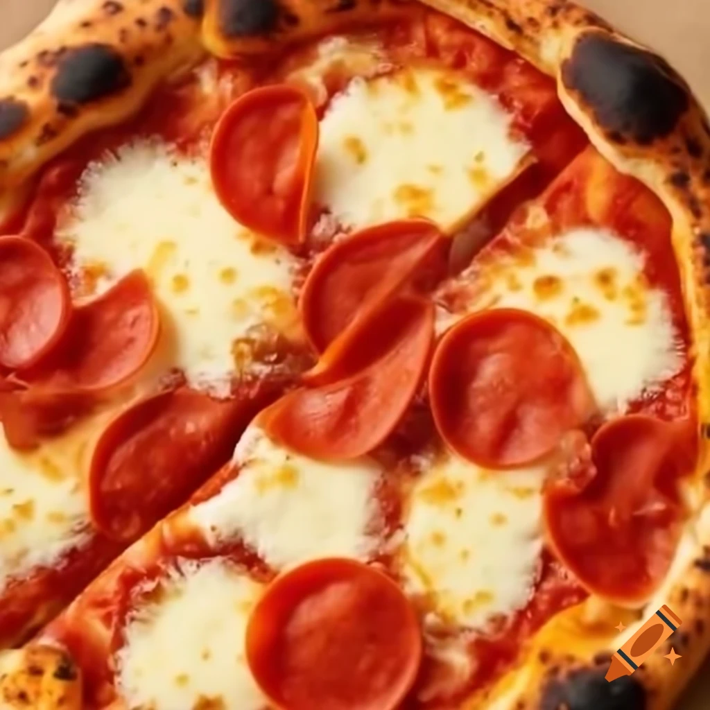 Delicious pizza topped with extra cheese on Craiyon