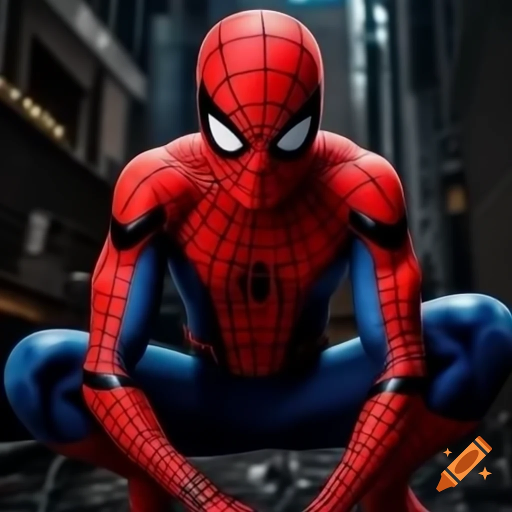 Spider-Man's eyes in a rectangle, highlighting the gaze on Craiyon