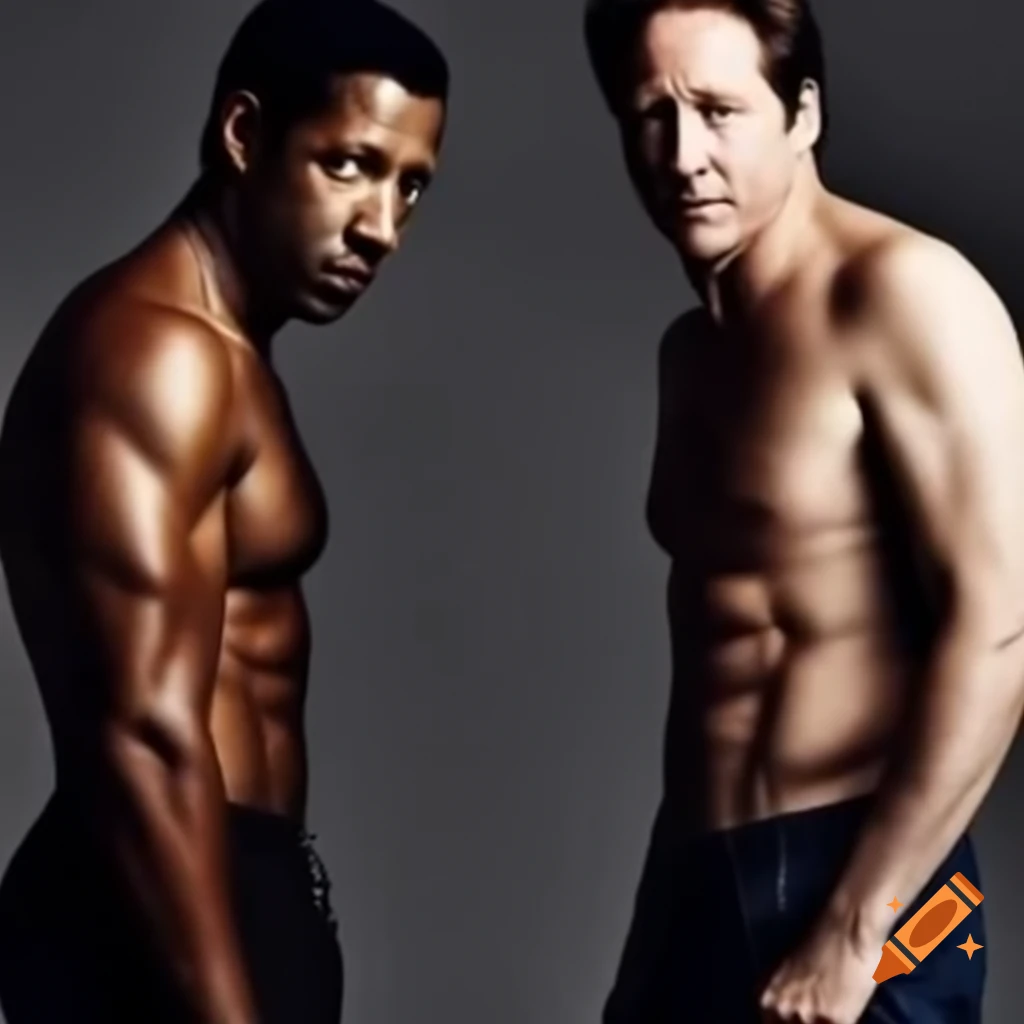 Denzel Washington and David Duchovny showcasing muscular physiques on ...