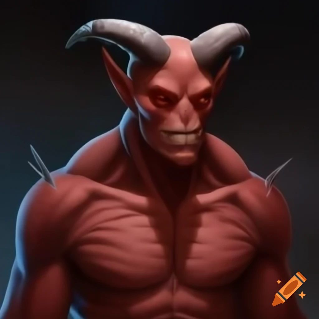 Humanoid figures with horns and red-brown skin on Craiyon