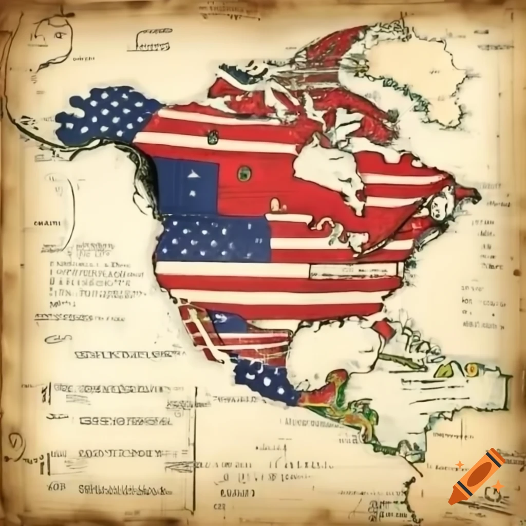 Vintage map of 13 American colonies with British flag, old paper ...