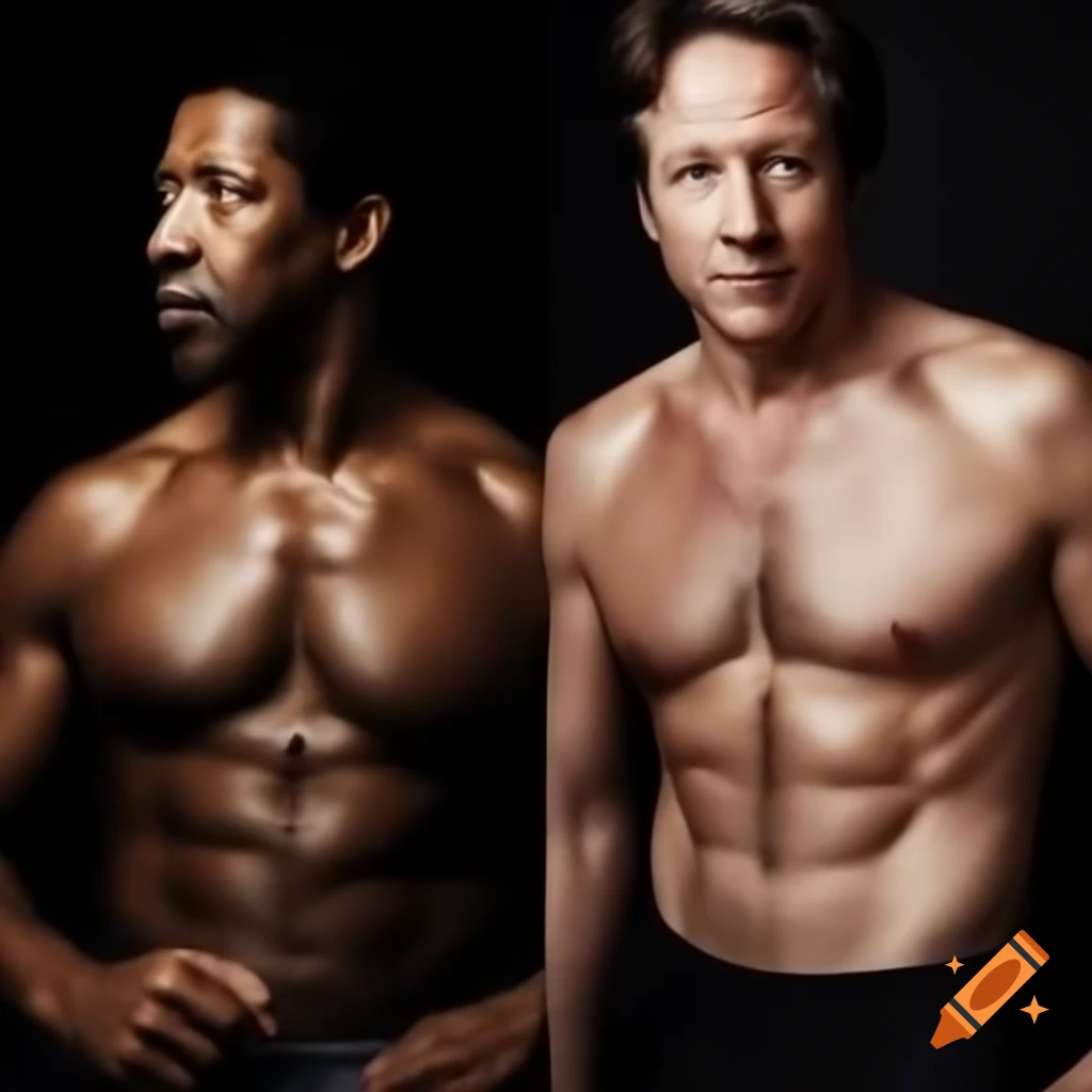 Denzel Washington and David Duchovny showcasing muscular physiques on ...
