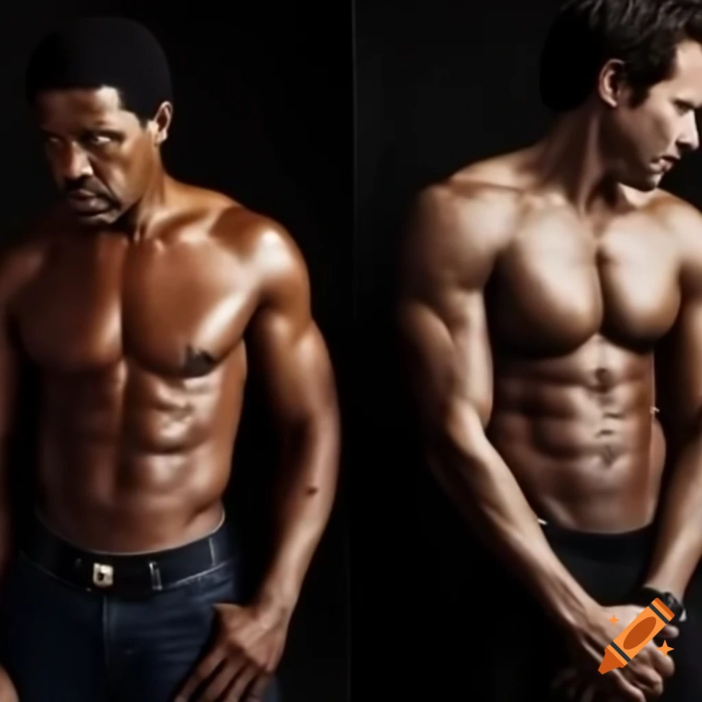 Denzel Washington and David Duchovny showcasing muscular physique on ...