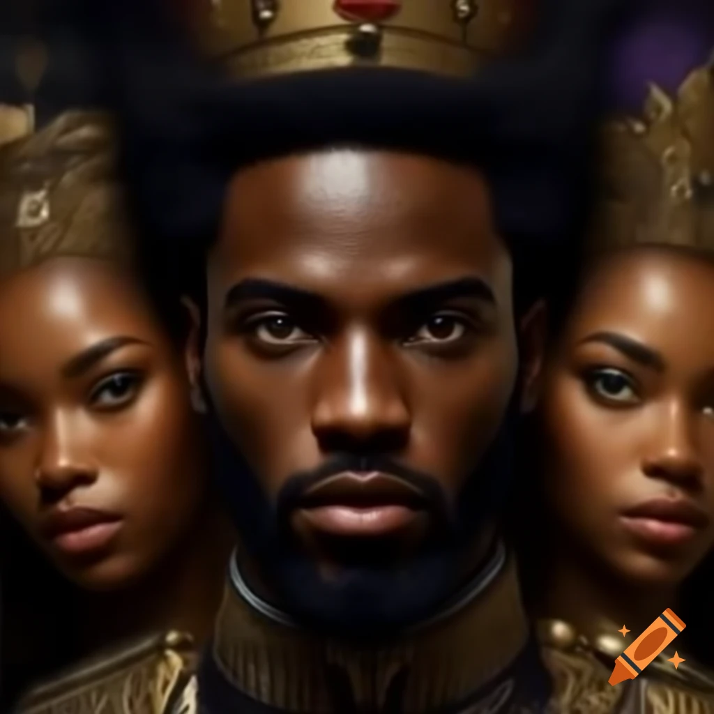 Black prince and three beautiful princesses together in one image on ...