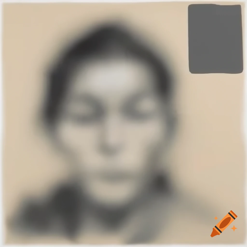 Expressionist line drawing of tired face blurred with charcoal ...