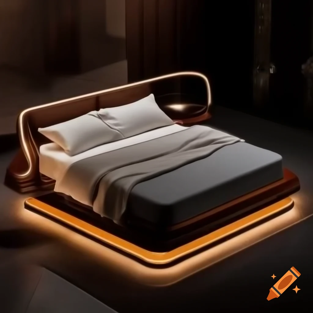 Ultra-modern bed with sleek design for luxurious relaxation on Craiyon