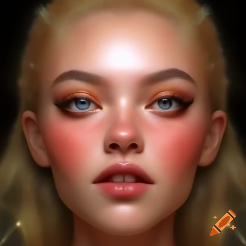 Hyper-realistic portrait combining bold and soft feminine features on ...