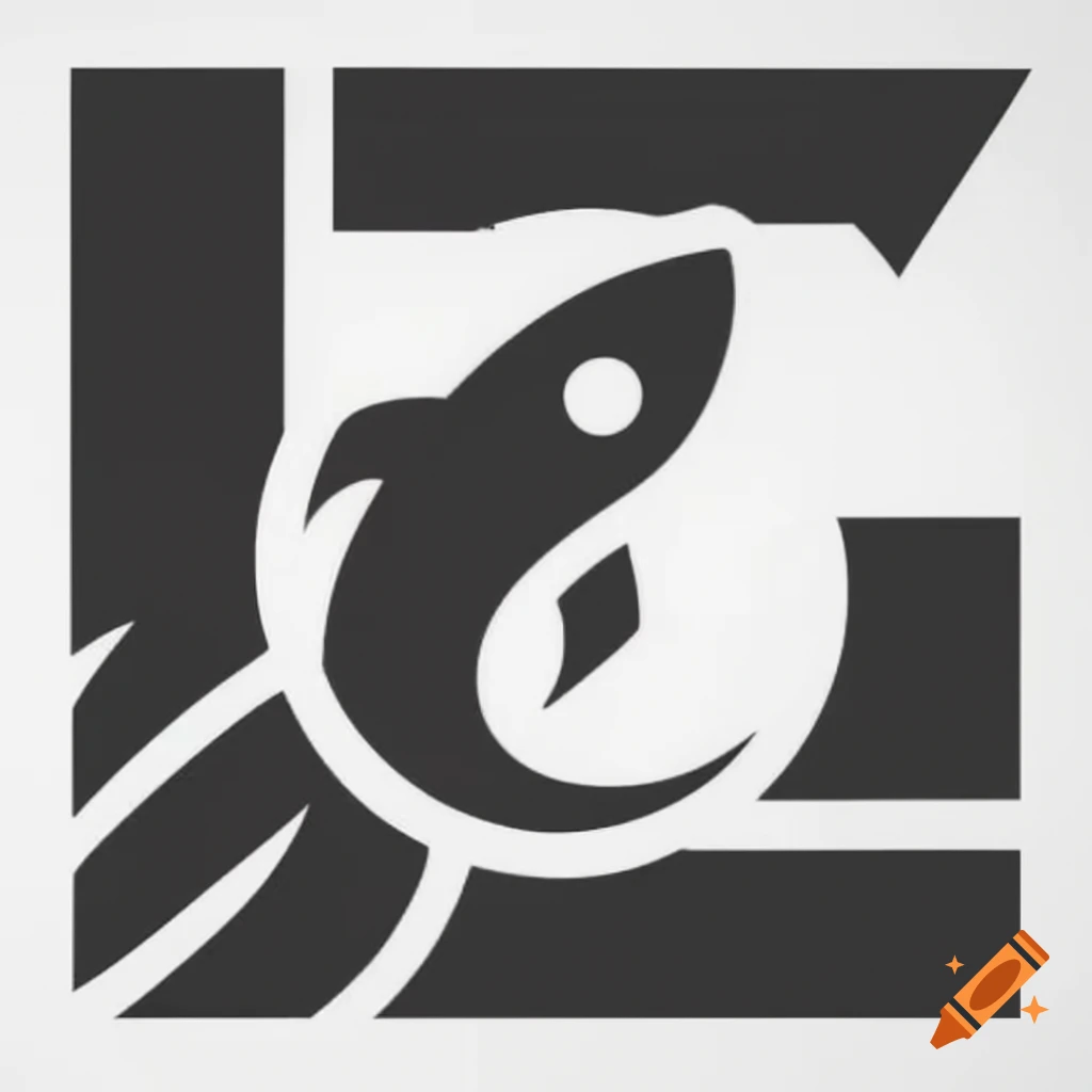 Realistic black and white logo for a rocket company, simple design on ...