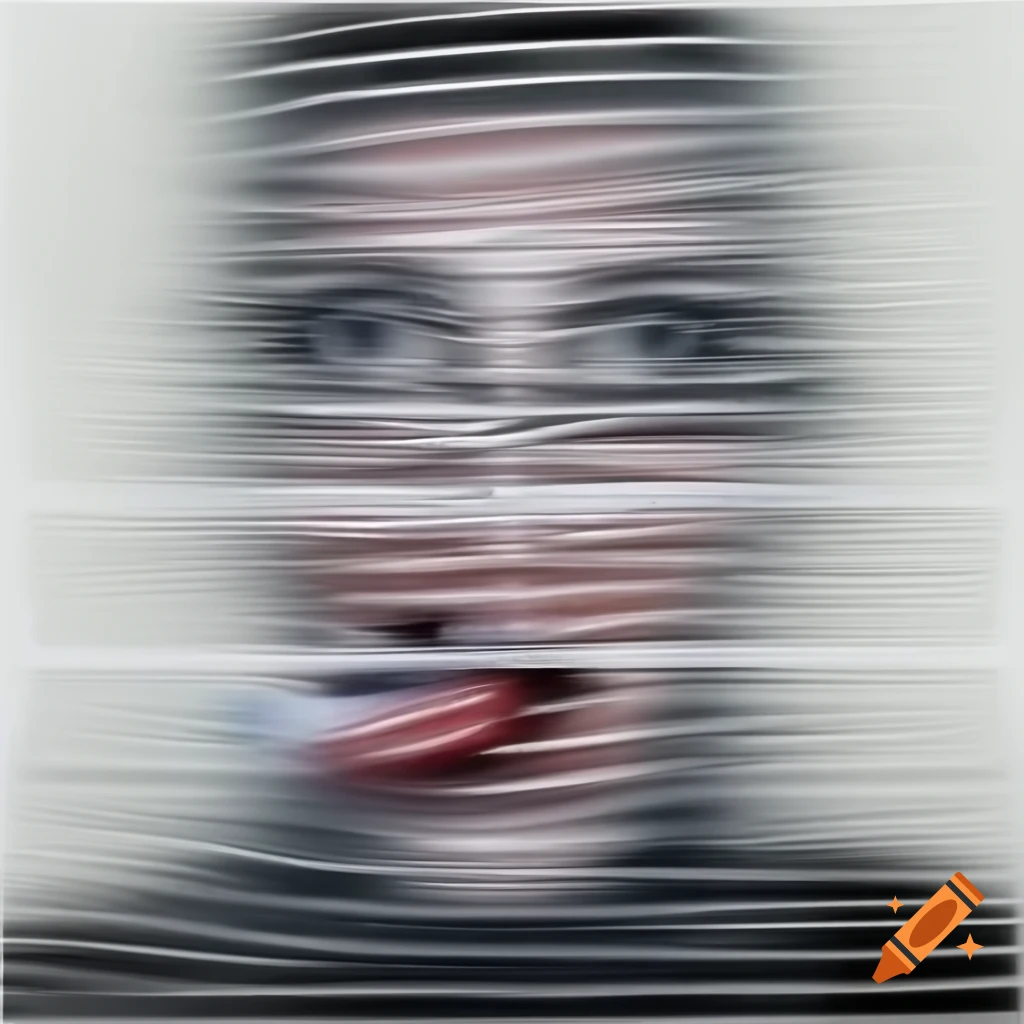 Abstract artwork of stylized blurred faces with geometric shapes on Craiyon