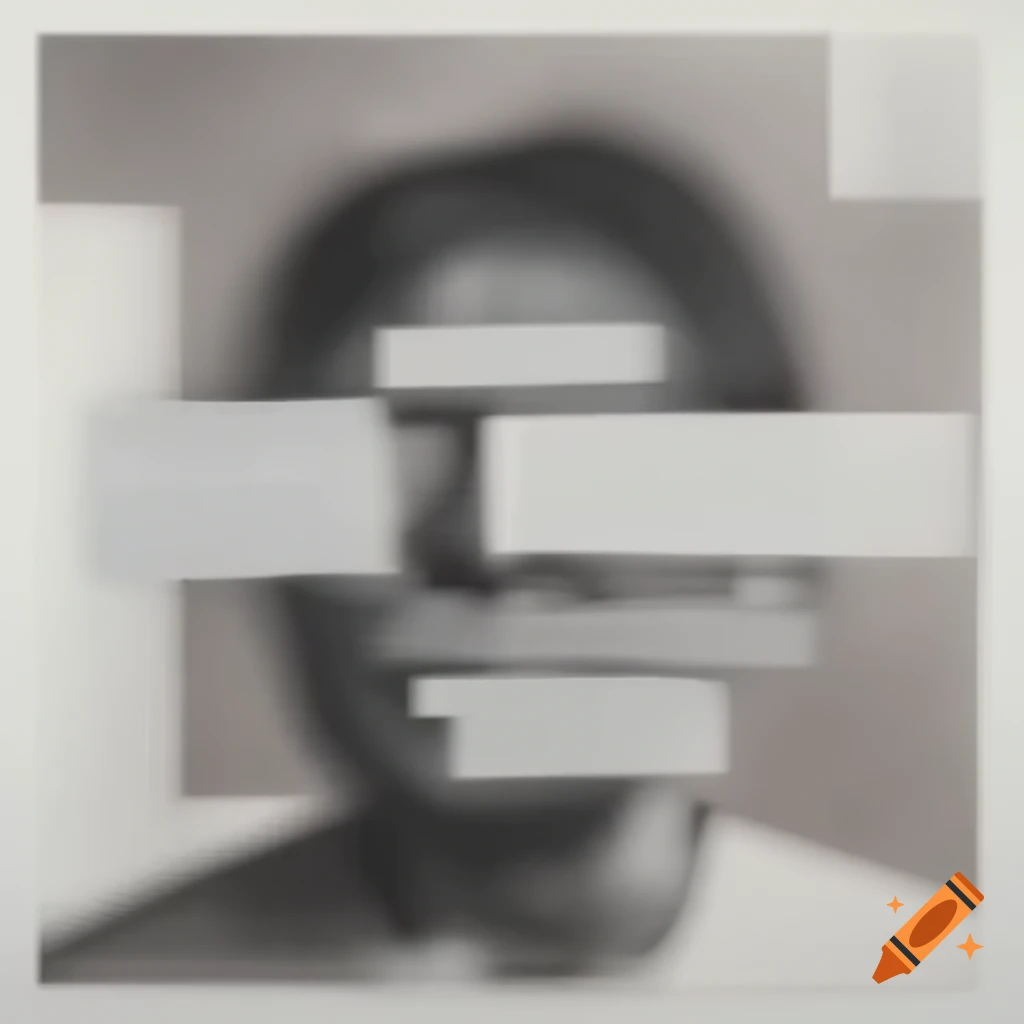 Abstract charcoal face of statue in pixelated geometric style on Craiyon
